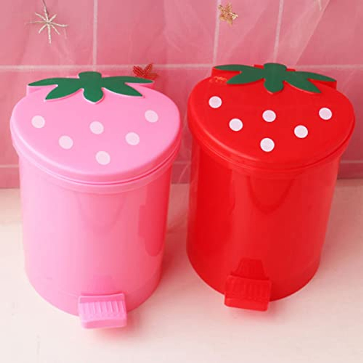 NUOBESTY Mini Desktop Wastebasket Mini Trash Can Tabletop Trash Can Small Garbage Bin with Lid Small