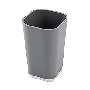 KRALIX Four Piece Bathroom Vanity Accessory Set - Includes Toothbrush Holder, Lotion Dispenser, Soap Dish and Tumbler - Grey