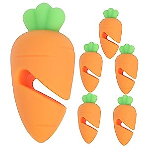 Housoutil 6pcs Pot Lid Overflow Preventer Silicone Utensil Holder Silicone Cooking Spoons Utensil Holders Spill-proof Lid Stand Pan Protectors Pot Lid Stand Carrot Spill-proof Lifters Animal