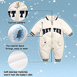 XIFAMNIY Baby Snowsuit Winter suits Coat Outwear Hooded Footie for Toddler Girls and Boys