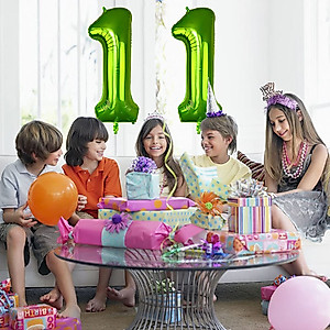 Xihuimay Number 11 Balloons 40 inch Digital Balloon Alphabet 11 Birthday Balloons Digit 11 Helium Balloons Big Balloons for Birthday Party Supplies Wedding Bachelorette Bridal Shower, Green Number 11