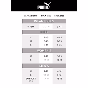 PUMA Men's 6 Pack Low Cut Socks, Charcoal, 10-13