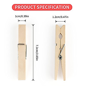 100 Pcs Clothes Pins-Clothespins-2.8" x 0.5"Wooden Clothespins Heavy Duty Outdoor-Clothespin for Hanging Clothing,Home Storage,DIY Project