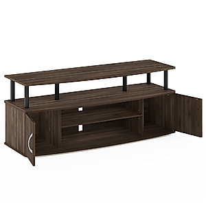 Furinno JAYA Large Entertainment Stand for TV Up to 55 Inch, Columbia Walnut/Black