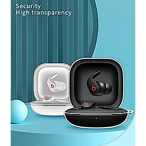 Soft TPU Transparent Case for Beats Fit Pro 2021 – True Wireless Noise Cancelling Earbuds, Beats Fit Pro Case Cover with Keychain for Women Men (Transparent)