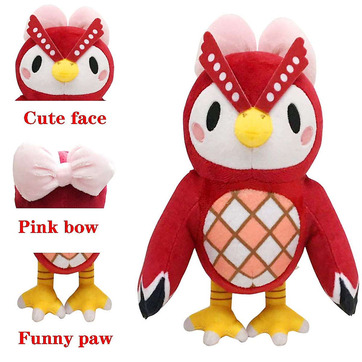Ycixri Animal Crossing New Leaf Plush Toy Suitable for Collection, Animal Crossing: New Horizons Stuffed Owlette Doll Toy for Boy Girl Christmas Halloween Birthday Gift, 8“ (Celeste)