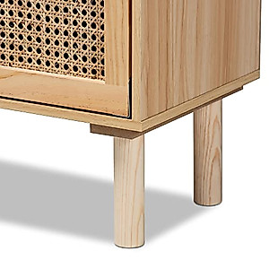 Baxton Studio Faulkner Bookcases, Beige/Natural Brown