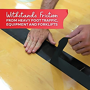 XFasten Vinyl Floor Tape 2 Inch x 36 Yards 6 Mils Gym Floor Tape 2 Inch | Court Marking Tape Outdoor 2 Floor Tape for Gymnasium Classroom | Floor Marking Tape Black Tape | Vinyl Tape Dancefloor Tape