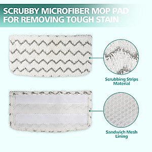 4 PCS Replacement Pads Accessory for Shark Steam Mop S1000, S1000A, S1000C, S1000WM, S1001C, S2001 Dirt Grip Pads, Microfiber Washable & Reusable