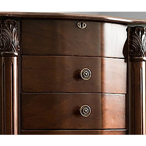 Hives and Honey Annette Standing Jewelry Armoire, Locking Jewelry Cabinet, 7 Drawers, Necklace Hooks, Mirror, Secure Storage, Dual-Sided Doors, Handcrafted Antique Finish, Elegant Organizer, Walnut
