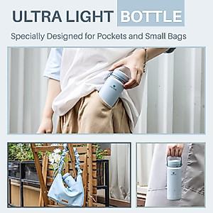 Santeco 13oz Insulated Water Bottle with Handle, Stainless Steel Sports Water Bottles, Wide Mouth Leak-Proof Double Wall Travel Mug Cold & Hot Water Cup for GYM, Riding, Camping, School