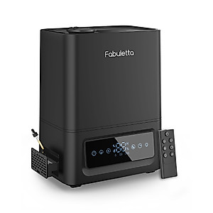 FABULETTA Top Fill Humidifiers for Bedroom, 5L Cool Mist Air Humidifiers with Remote Control, 3 Mist Levels, Essential Oil Diffuser, 2.4Mhz Ultrasonic, Auto Mode, Quiet Sleep ＆ Night Light(Black)