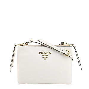Prada White Leather Vitello Phenix Crossbody Bag 1BH046