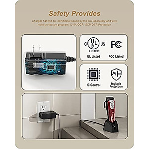 VHBW for Wahl Charging Stand 3801 with AC Adapter, Replacement Wahl Magic Clip Cordless Charger Stand for Wahl Magic Clip 8148/8481/8591/81919/8509/8504-400/8504