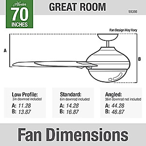 Hunter Fan Company 59398 Warrant Ceiling Fan, Brushed Nickel Finish
