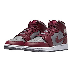 Jordan Nike Kids Air 1 Retro High OG GS Basketball Shoe, Cherrywood Red/Cement Grey/Whi, 5 Big Kid