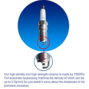 HiVehicle V7425 Spark Plugs – Replacement of #3951 TR55 (6 Pack)