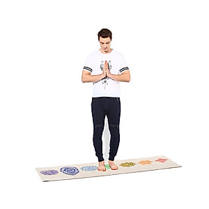 Shakti Warrior Chakra Hemp Yoga Mat - Artist Designed, Premium eco Friendly mats, Non Slip, Non Toxic, Great for Regular & Hot Yoga, Pilates and Workouts (72 inch x 24 inch x 3mm Thick)