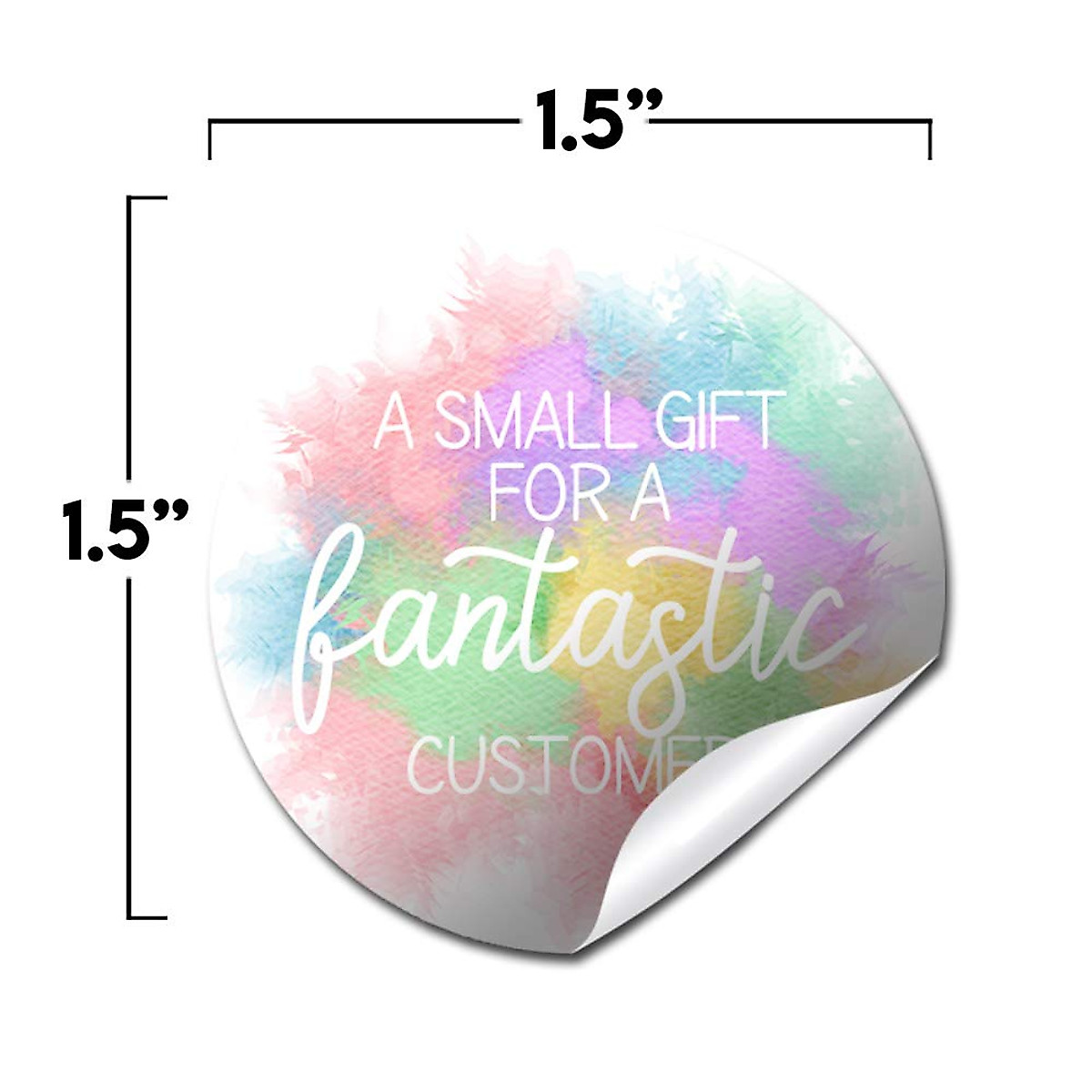 Small Gift for A Fantastic Customer Pastel Thank You Customer Appreciation Sticker Labels for Small Businesses, 60 1.5" Circle Stickers by AmandaCreation, for Envelopes, Postcards, Direct Mail, More!