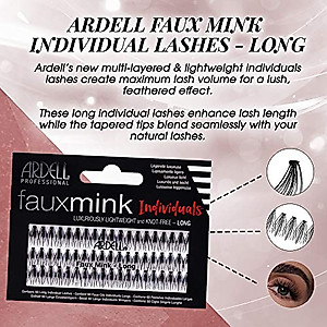 Ardell False Eye Lashes Faux Mink Individuals Long Black 4 Pack