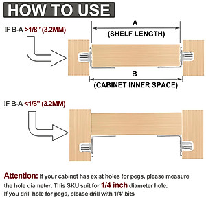 WINKING MOON 1/4 Inch (6.35mm) Shelf Pins L-Shaped Metal Support Pegs Bracket-Style Clips for Bookshelf Kitchen Cabinet Cupboard Shelves Holders, 20 PCS Nickel Plated Silver