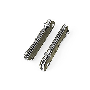 Real Steel Sacra Slide Lock Folding Pocket Knife - Bohler K110 Blade, Micarta Handle - Camping, Hiking, EDC - Men and Women - Satin/Green"