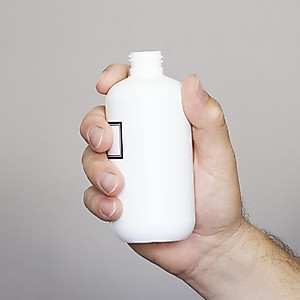 Artanis Home Silkscreened Empty Small Face Wash Bottle, 8 oz, White (Black Pump)