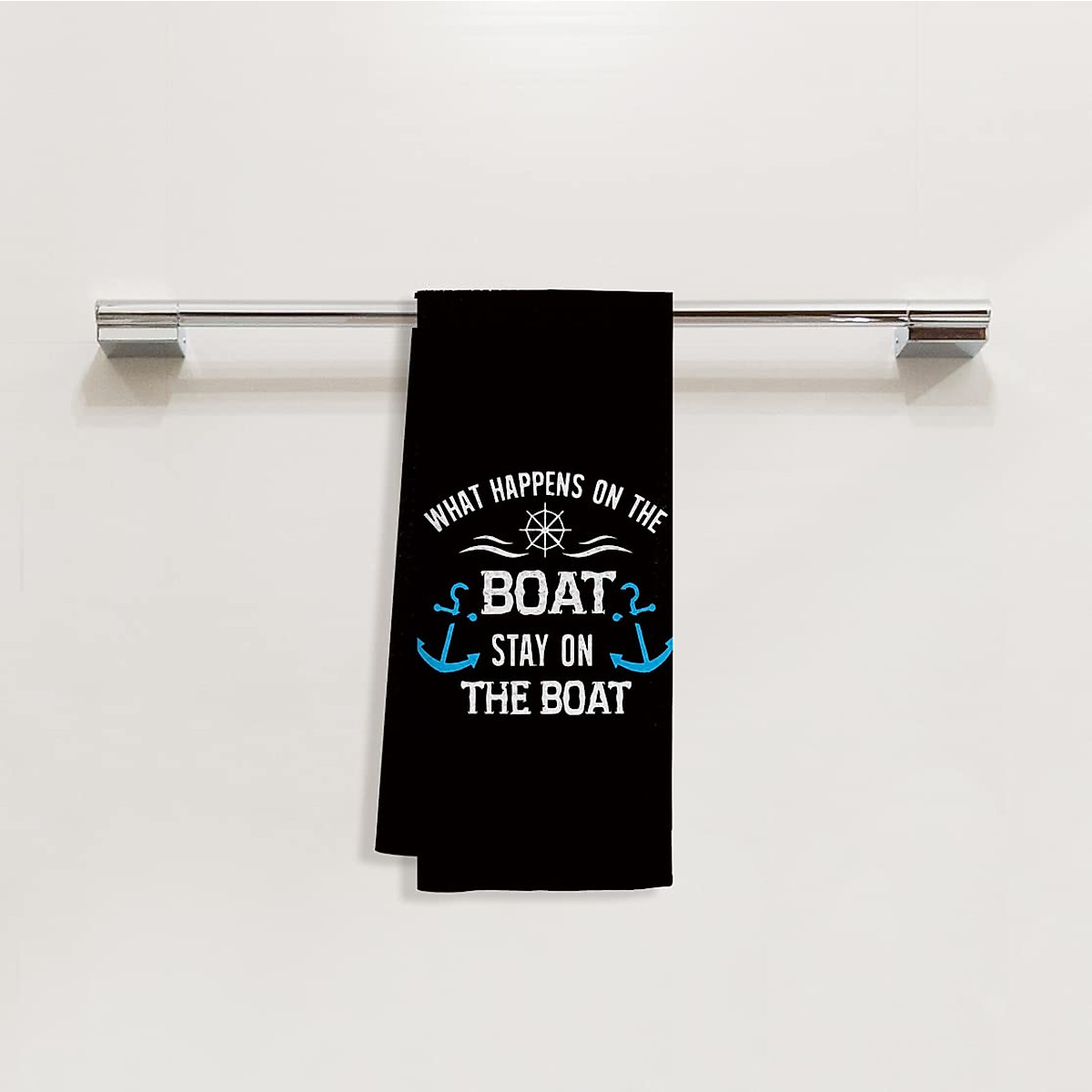 Boat Gifts,What Happens On The Boat Stays On The Boat Kitchen Towels Dish Towels,Nautical Anchor Anchor Decorative Hand Towels,Gifts for Boat Owners,Sailor Gifts