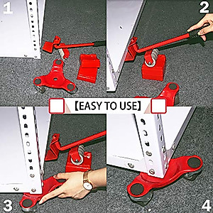 Furniture Mover & Lifter Kit, 3 Wheel Furniture Mover's Dolly, 6-Inch Steel Tri-Dolly with Caster, Easy Moving System for Bulky & Heavy Loads in Home, Shop or Garage, 5 Pack 660-lb Load Capacity