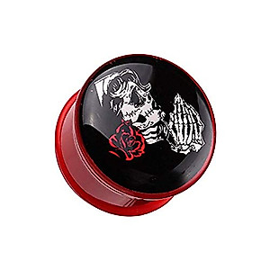 Covet Jewelry Day of The Dead Prayer Skull Single Flared Ear Gauge Plug (7/16" (11mm))