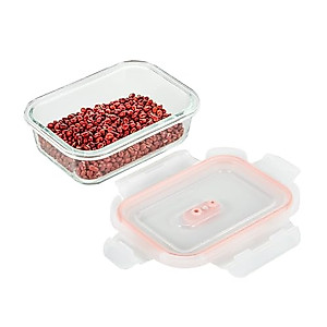 DASAAN 24-Piece Glass Food Storage Containers Set with Airtight lid, Glass Meal Prep Containers, Easy Stack Containers, Durable Glass Container-From Fridge directly to Oven and Dishwasher Safe (Pink)