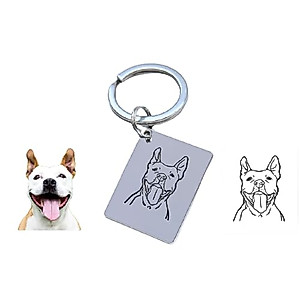 Dog Tag keyring, Customization Jewelry, Personalised Keyring - Calendar Photo Engraved Key Chain Fob - Pet Picture Jewelry, Pet Tag with Address, Dog Picture with address, Engraved your Phone Number