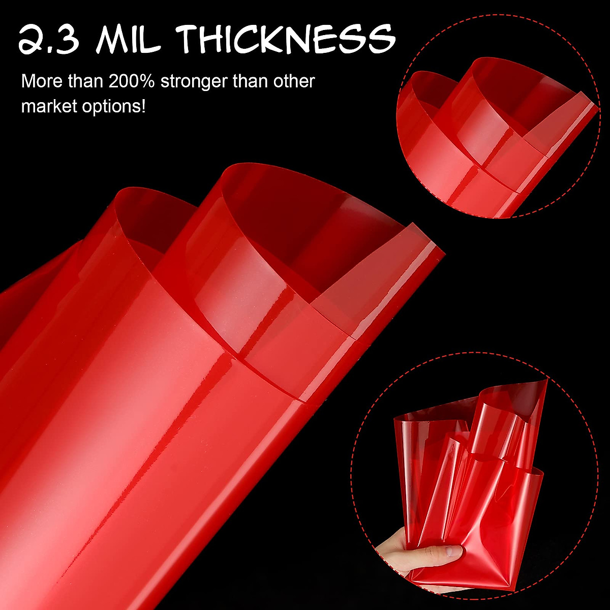 Outus 2 Rolls Christmas Cellophane Wrap Roll Clear Cellophane Wrap 12 x 591 Inch Wide Cellophane Wrap Red Green Clear Wrapping Paper for Xmas DIY Craft Present Wrap