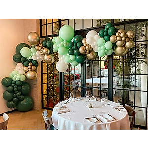 Dark Green Balloons 100pcs Dark Green Balloon Garland Arch Kit 5/10/12/18 Inch Different Sizes Dark Green Matte Latex Balloon for Baby Shower Birthday Jungle Safari Party Decorations Christmas Balloon