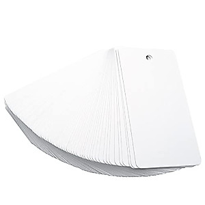 Kraft Gift Tags,100 PCS White Kraft Paper Gift Tag with 100 Feet Jute Twine String, Rectangle Christmas Gift Tags 3.5” x 1.7”