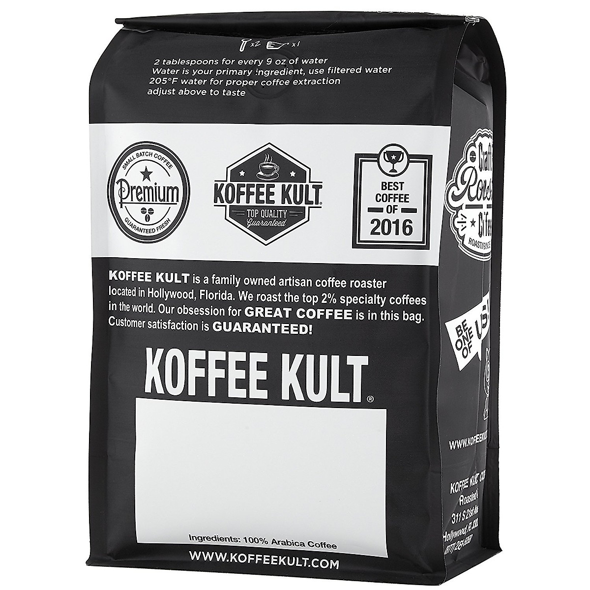 Koffee Kult Thunder Bolt Dark Roast Coffee Beans, Whole Bean, Fresh Roasted, 100% Arabica Robust Blend of Colombian And Brazil Whole Beans Bulk 32oz