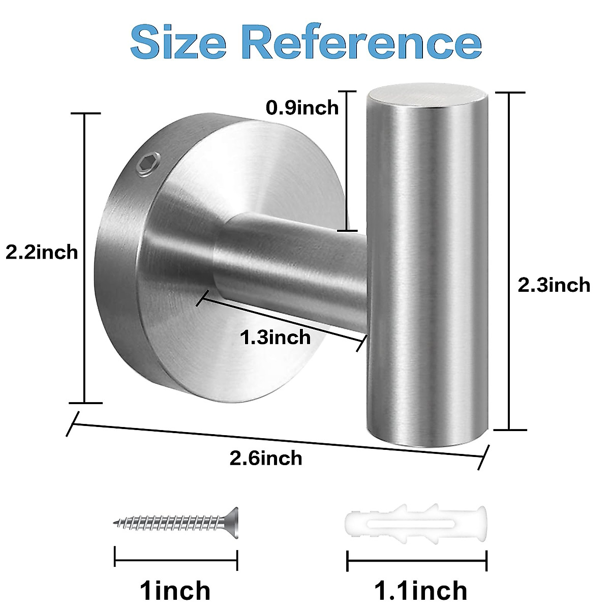 Budding Joy Towel Hooks for Bathrooms 4 Pack Brushed Nickel Towel Hook Coat Hooks Wall Mounted SUS304 Stainless Steel Wall Hook Robe Hook Towel Hanger for Bathroom Kitchen Hotel Garage Heavy Duty