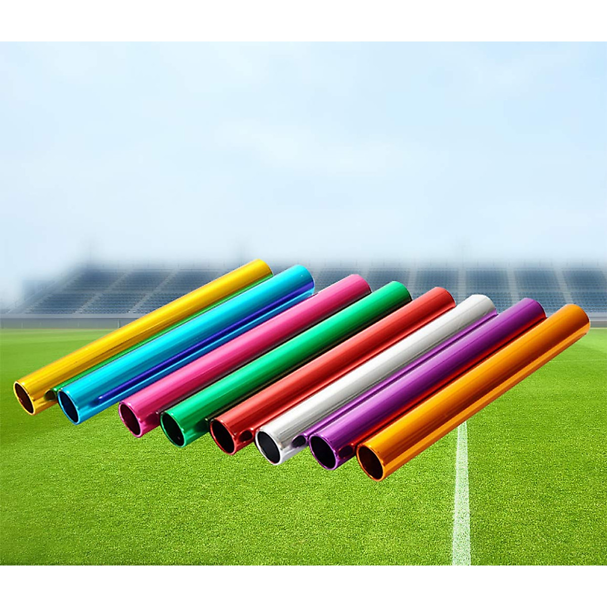 XMWangzi Aluminum Track Field Relay Batons, Race Equipments for Running Race Team, Suitable for Outdoor Sports Practice Athlete, Corrosion Resistant High Strength Smooth Surface