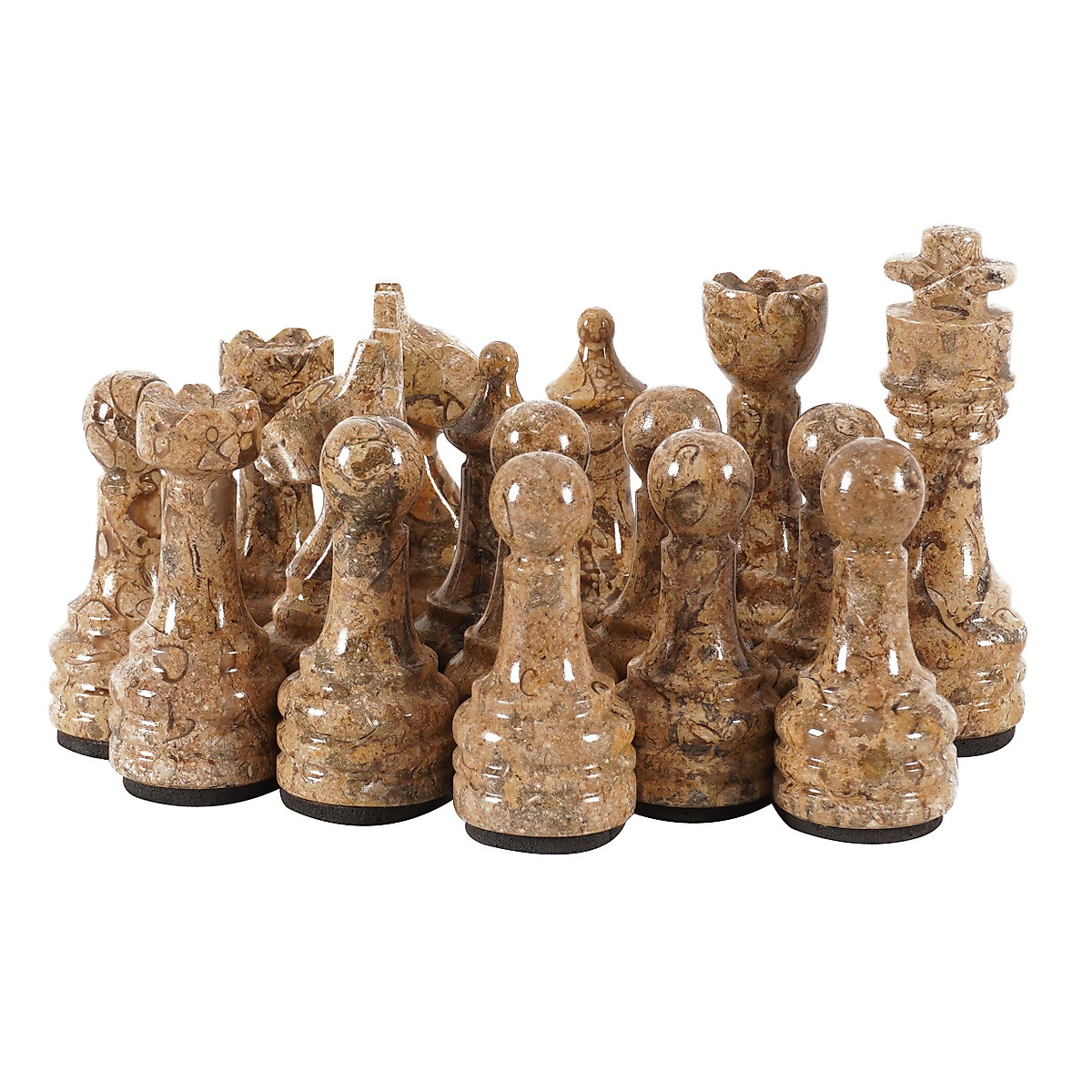 Radicaln Marble Chess Pieces Black and Coral 3.5 Inch King Figures Handmade 32 Chess Figures - Suitable for 16-20 Inch Chess Game - Board Games