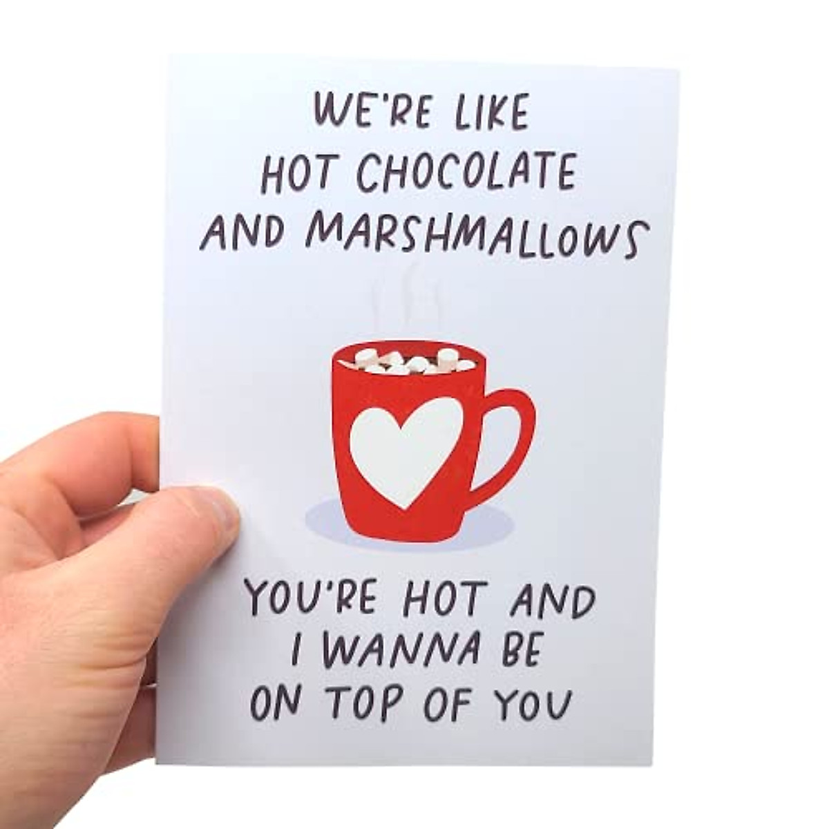 Sleazy Greetings Funny Birthday Card For Boyfriend | Anniversary Cards For Husband | Funny Valentine's Day Card | Naughty Card For Him Her | Hot Chocolate and Marshmallows Card
