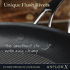 Anolon X Hybrid Nonstick Induction Frying Pans/Skillet Set, 10 Inch and 12 Inch, Dark Gray