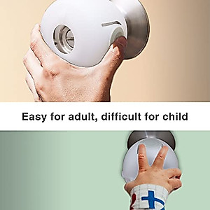 Door Knob Cover for Child Safety, Baby Proof Safety Locks for Doors, No Toxic Chemicals Passed Migration of Certain Elements Test EN71, No Tool Easy Install (4 Pack)