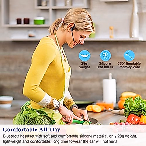 BANIGIPA Open Ear Headphones, Air Conduction Bluetooth Headset, Wireless Earphones Stereo w/Noise-Canceling Boom Microphone, 10 Hrs Playtime, Light and Comfortable for Cell Phone Sport Office Driving