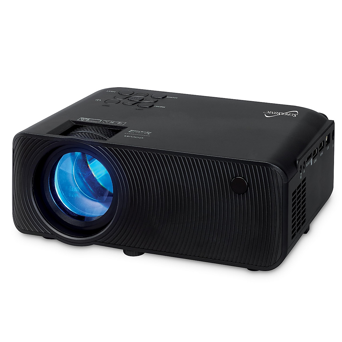 Supersonic SC-82P KIT Home Theater Projector Kit with 100” Screen, 3.97” HD Bluetooth Protable Projector, Stunning True Colors & Sharp Images, 7000 Lumens, Bluetooth Sound Bars, 1080p Support
