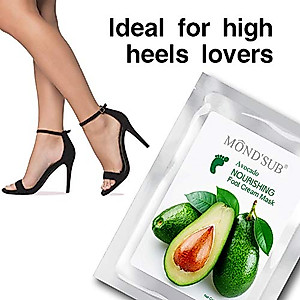 [5 Pairs] MOND'SUB Moisturizing Feet Masks & Avocado Oil Moisturizing Organic - Baby Feet Hydrating Mask for Dry Skin - Instantly Healing Dry Cracked Feet With Natural Oil