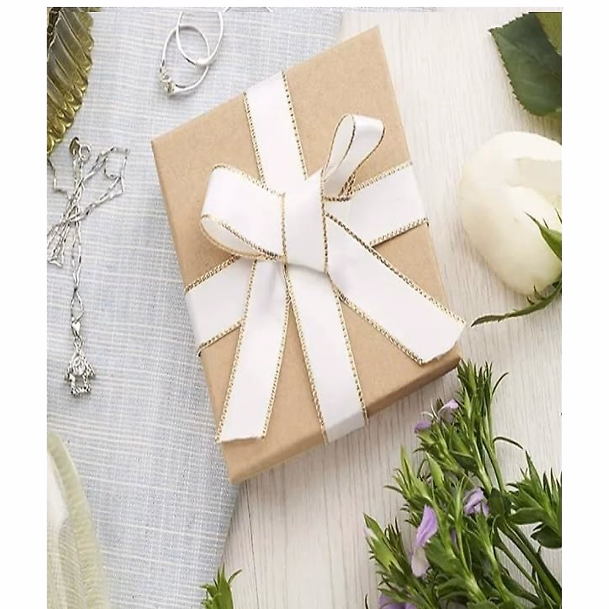 6 Pack Cotton Filled Brown Color Paper Cardboard Jewelry Necklace Bracelets Watch Gift and Retail Boxes Size 7 1/8" x 5 1/8" x 1 1/8" Inch - by R J Displays (Brown Kraft)