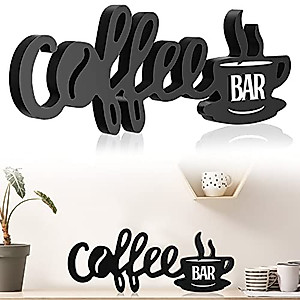 Yulejo Coffee Bar Sign Wooden Block Farmhouse Coffee Bar Decor Rustic Coffee Bar Decor for Coffee Bar Wooden Coffee Decor for Coffee Bar Home Office Kitchen