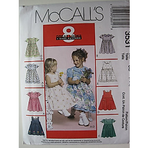 McCall's Pattern 3531 Toddler Dresses and Pinafore Sizes 1-2-3