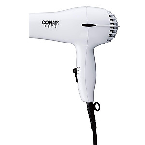 Conair Hair Dryer, 1875W Mid-Size Blow Dryer, White