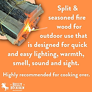 18 LB. Mesquite Firewood & Fatwood Firestarter, Aromatic & Seasoned Wood Logs, Fire Wood Fire Logs Perfect Fire Starter for Fire Pit, Fireplace, Campfires & Outdoor BBQ Grilling by Billy Buckskin Co.